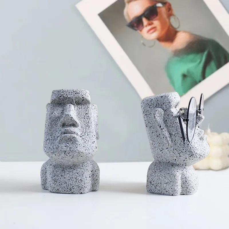 Support à lunettes Moai de Pâques – Statue en résine stylée de l'île d ...